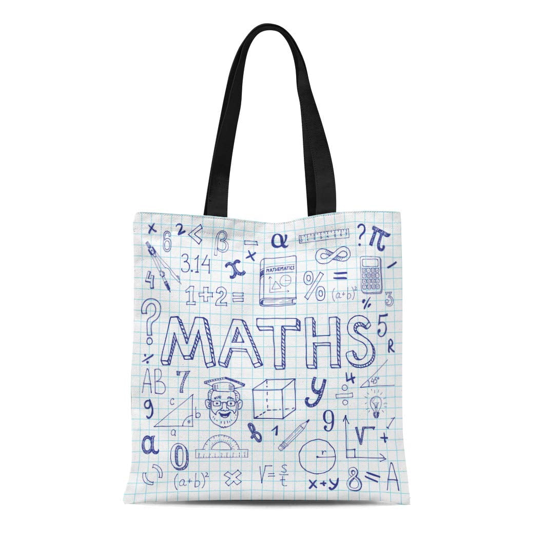 ASHLEIGH Canvas Tote Bag Class Maths Doodle Mathematical Formulas ...