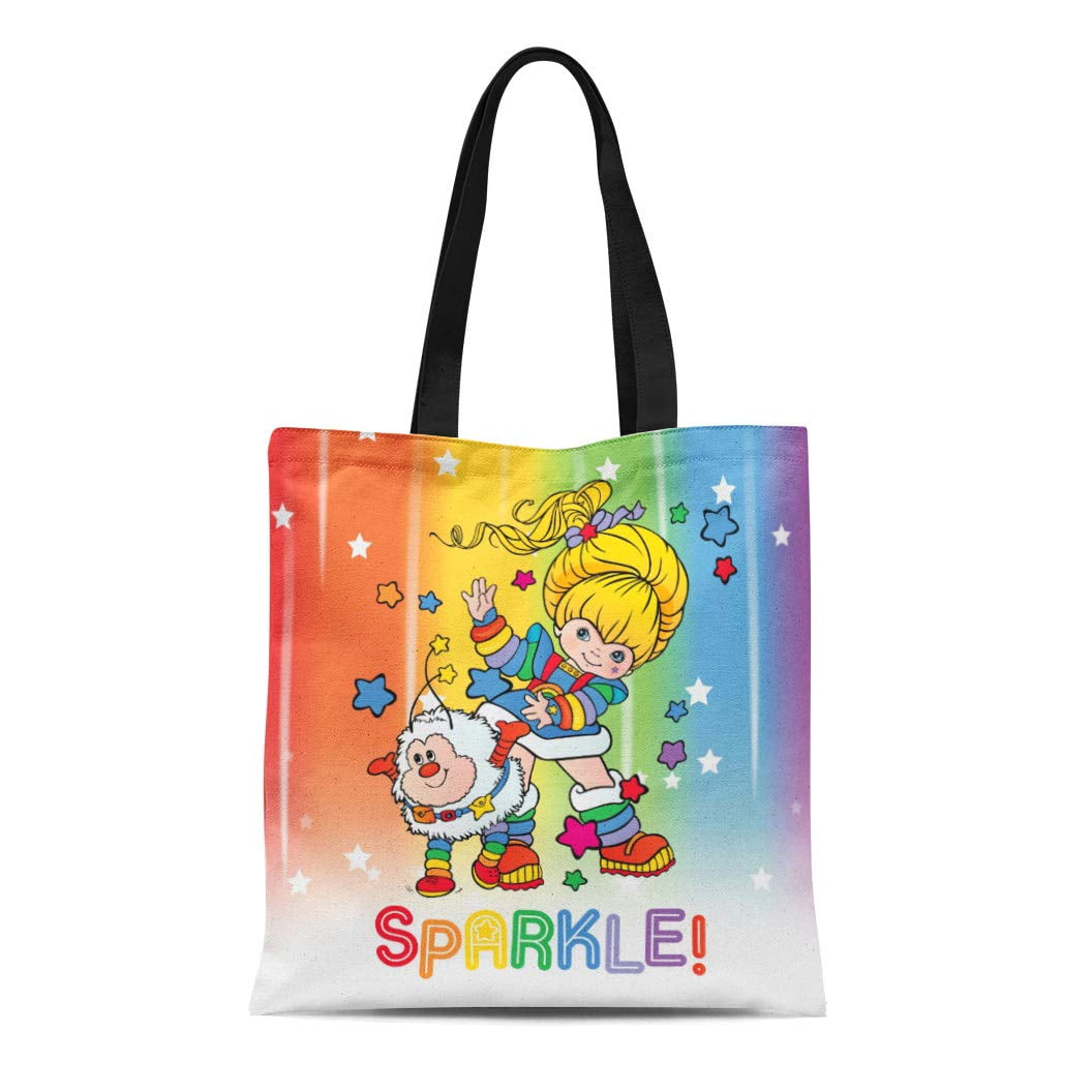 ASHLEIGH Canvas Tote Bag Colorful Sprite Classic Rainbow Brite and ...