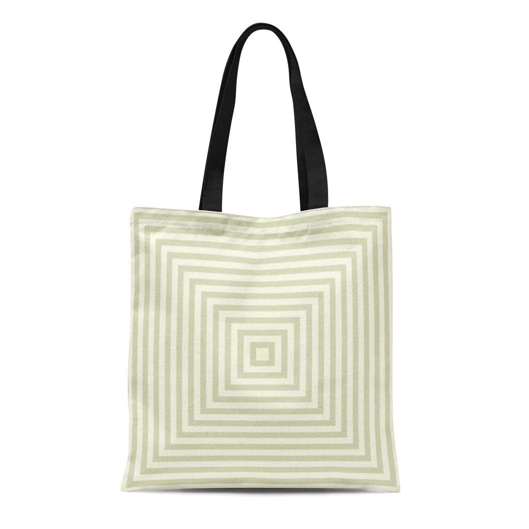 ASHLEIGH Canvas Tote Bag Colors Light Sage Green Stripes Simple Pattern ...