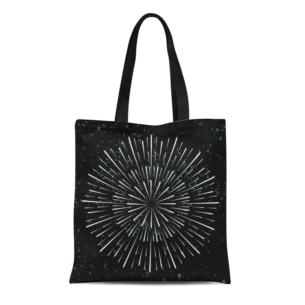 ASHLEIGH Canvas Tote Bag Cracker Black Sunburst Vintage Radial Pop Pic ...