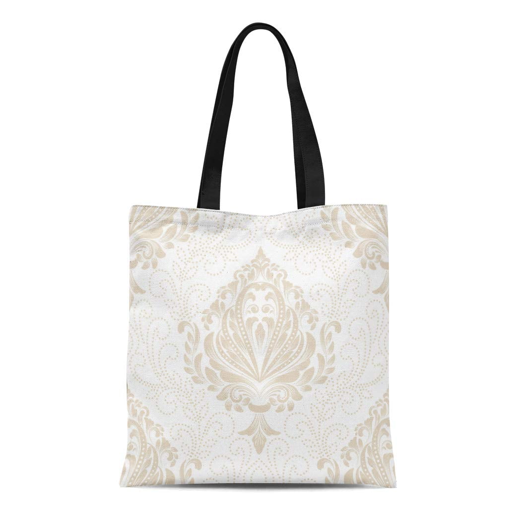 ASHLEIGH Canvas Tote Bag Damask Classical Luxury Old Fashioned Royal ...