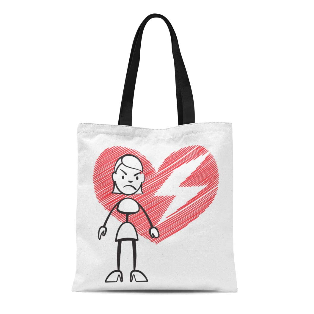 ASHLEIGH Canvas Tote Bag Divorce Stick Figure Woman Broken Heart ...