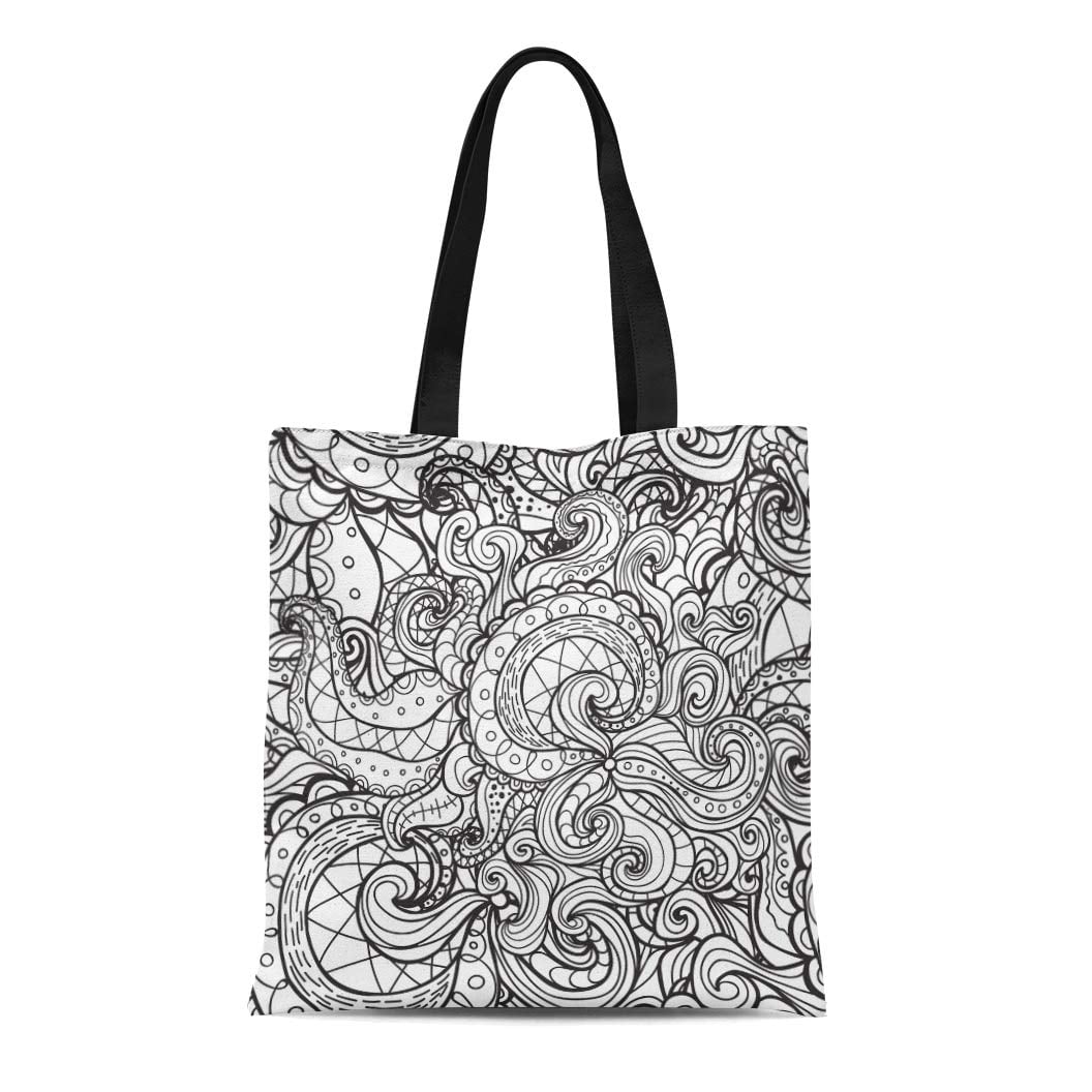 ASHLEIGH Canvas Tote Bag Doodle Coloring Book for Adult and Children ...
