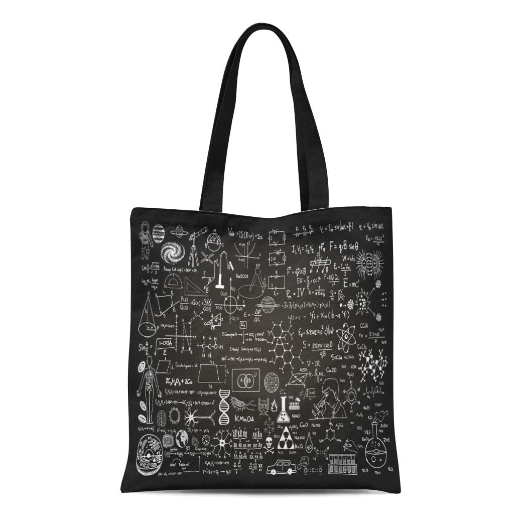 ASHLEIGH Canvas Tote Bag Education Science Formulas on Chalkboard for ...