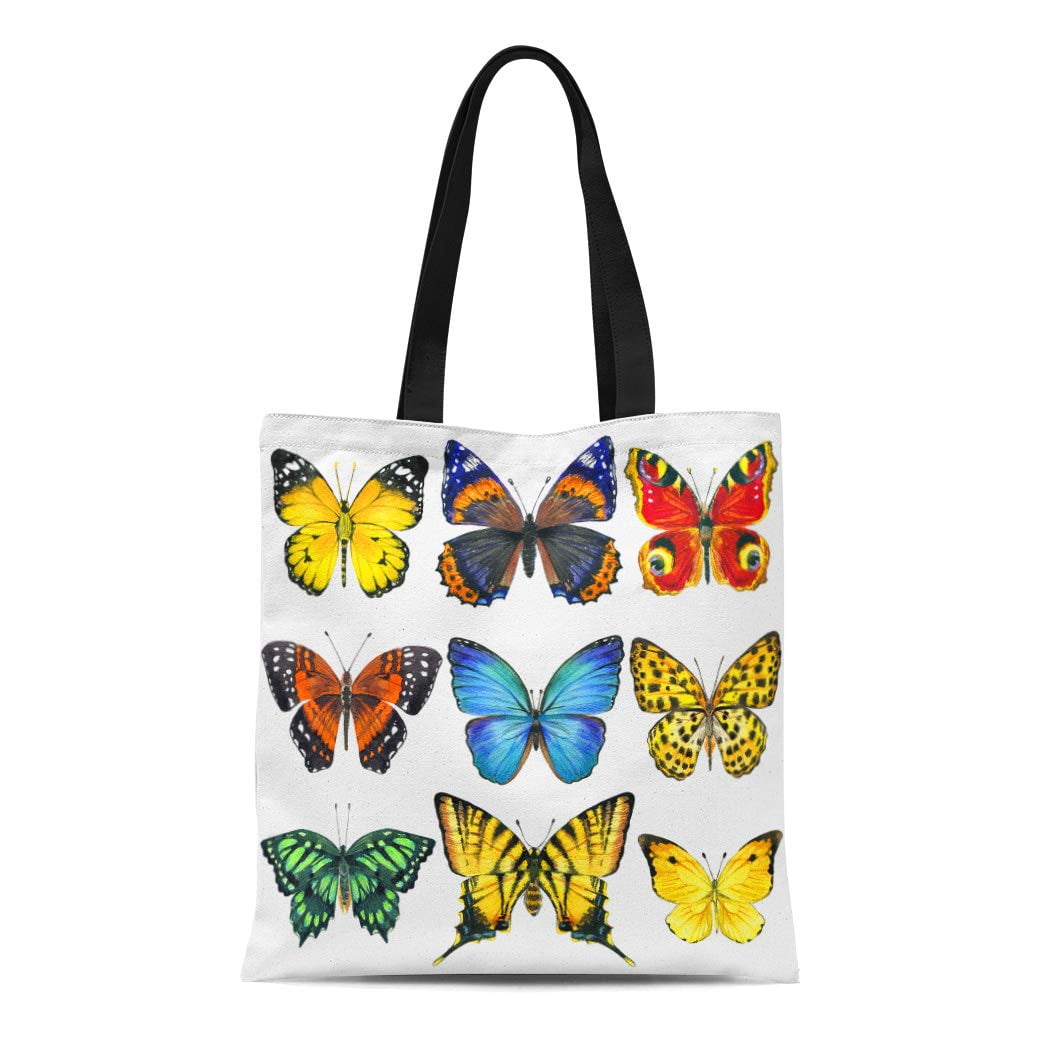 ASHLEIGH Canvas Tote Bag Fairy Butterfly Watercolor Flower Drawing ...