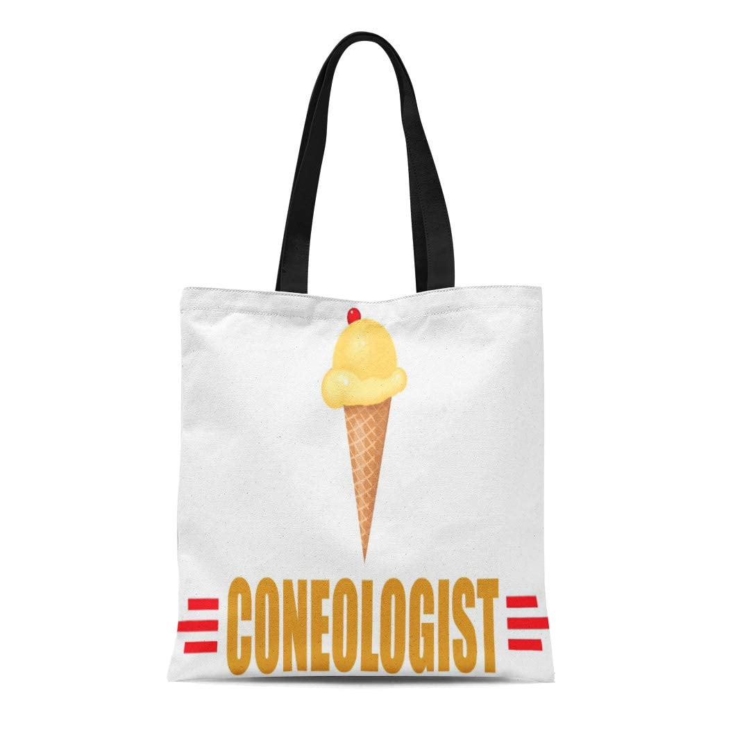 ASHLEIGH Canvas Tote Bag Funny Ice Cream Cone Reusable Handbag Shoulder ...
