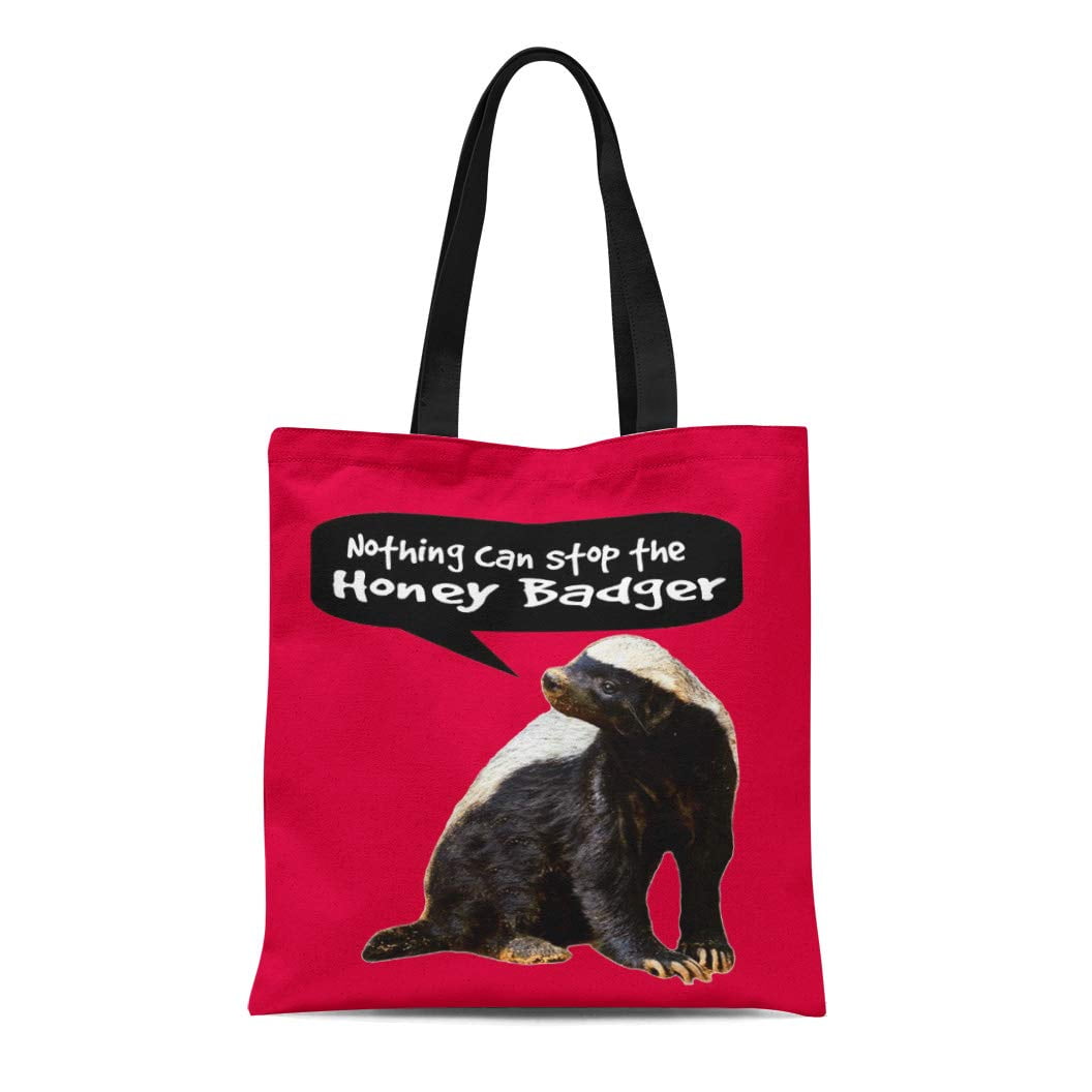 ASHLEIGH Canvas Tote Bag Funny Nothing Can Stop the Honey Badger He ...