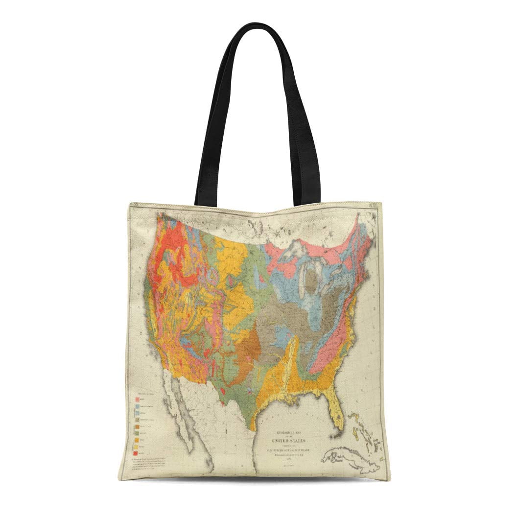 ASHLEIGH Canvas Tote Bag Geology Us Geological Map United States ...