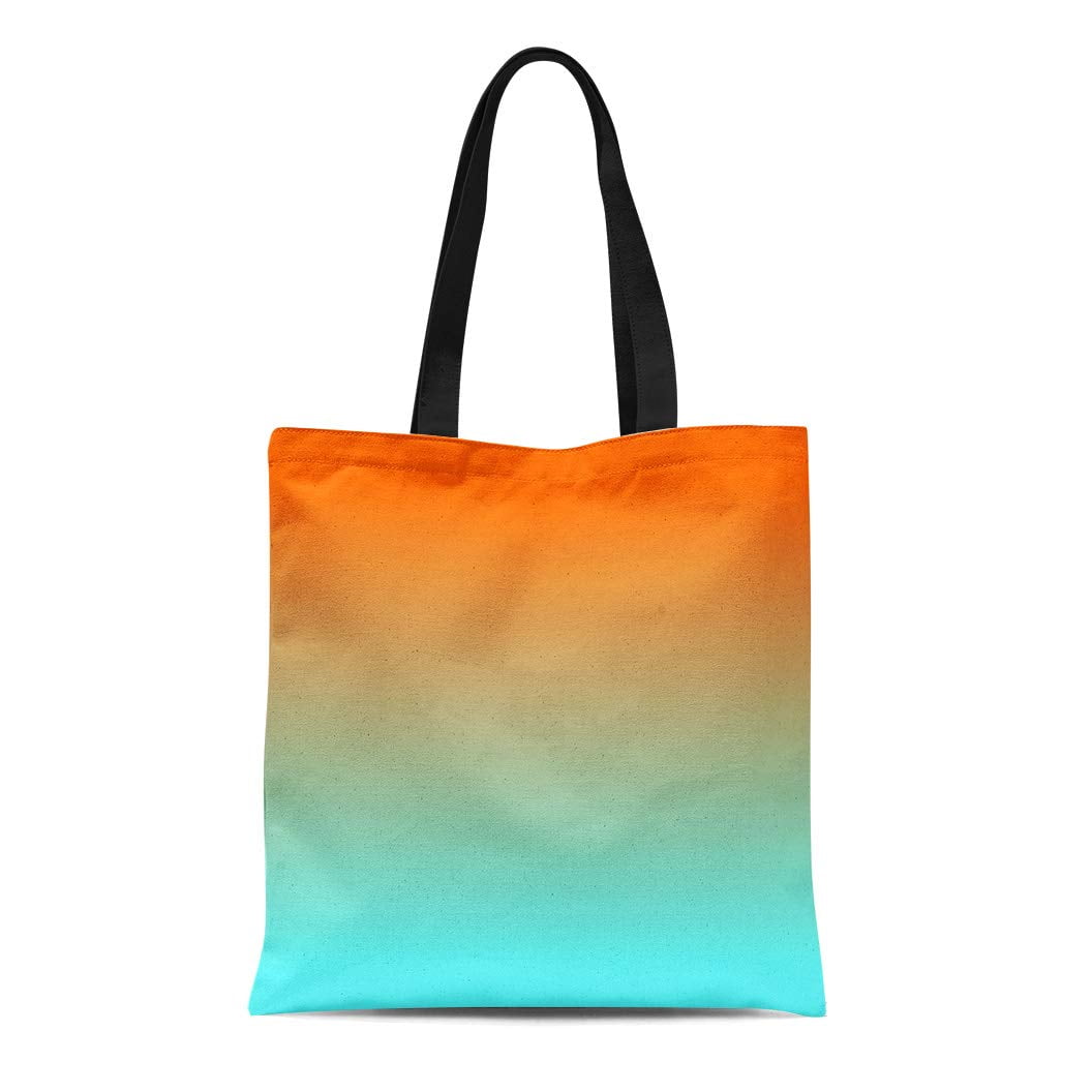 ASHLEIGH Canvas Tote Bag Gradient Light Aqua Orange Shades 66Ffff ...