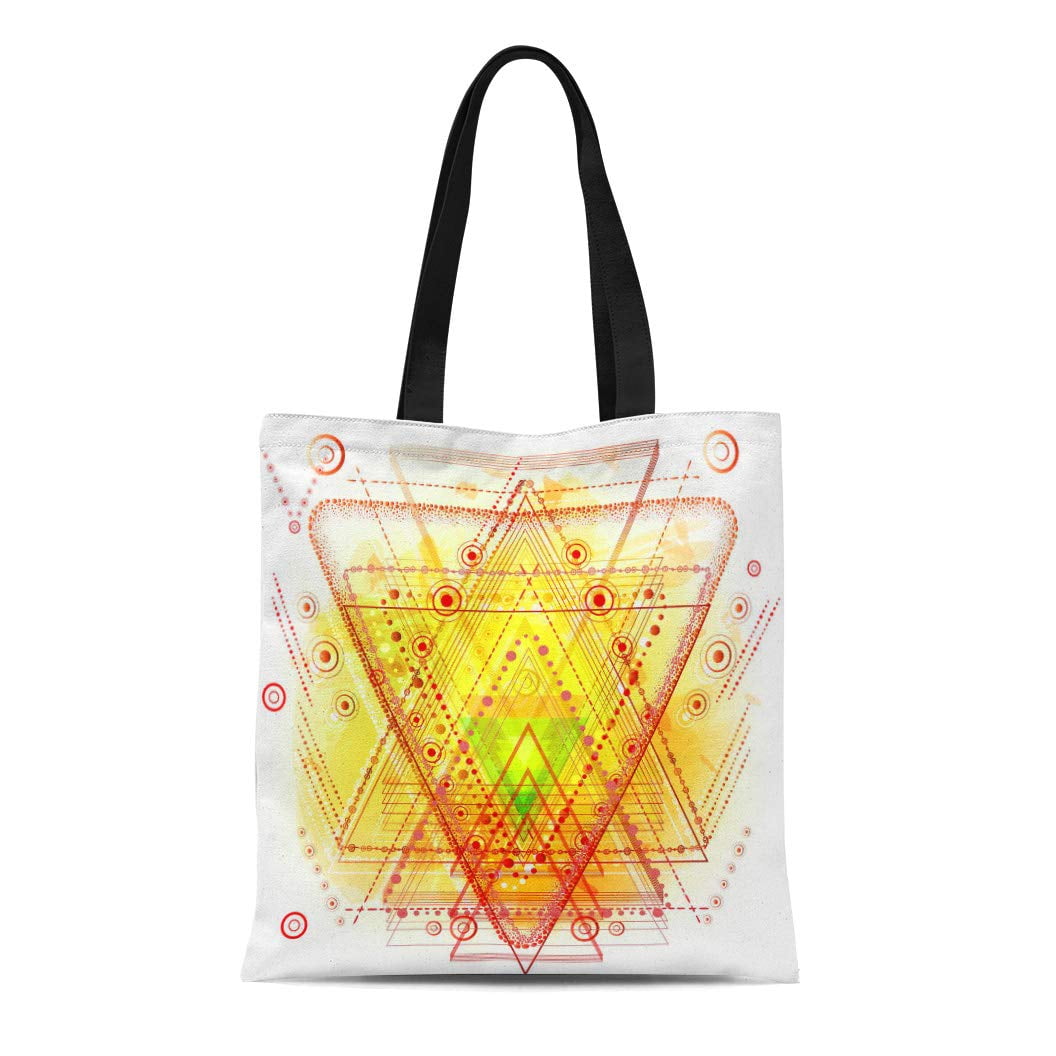 ASHLEIGH Canvas Tote Bag Hipster Mystic Sacred Geometry on Handcrafted ...
