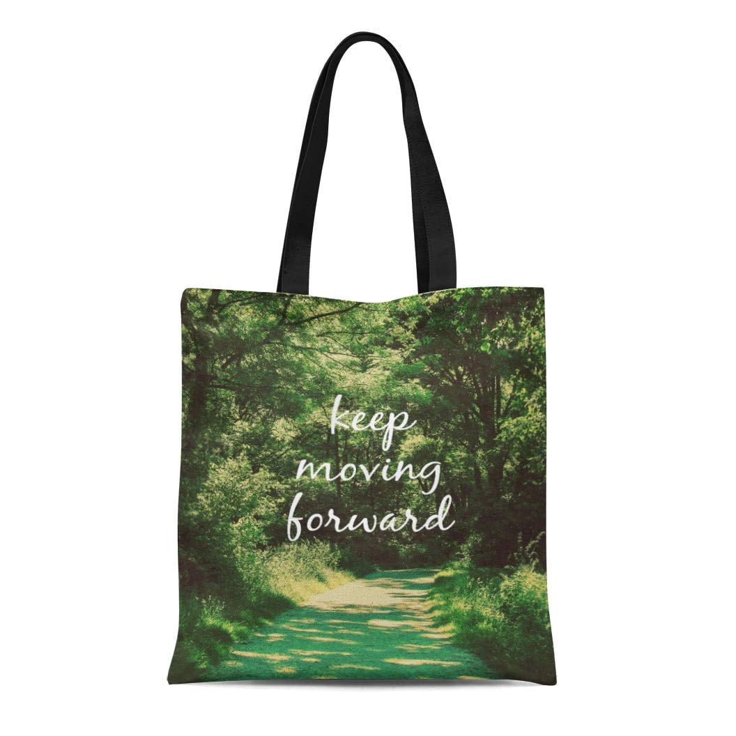 ASHLEIGH Canvas Tote Bag Inspirational Motivational Keep Moving Retro ...