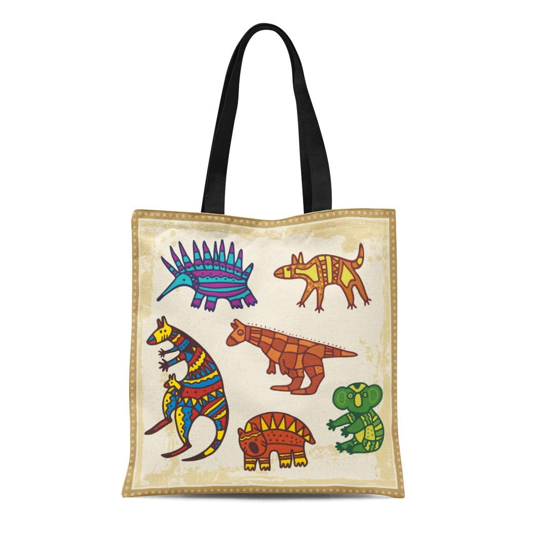 ASHLEIGH Canvas Tote Bag Kangaroo of in Australian Aboriginal Oceania ...