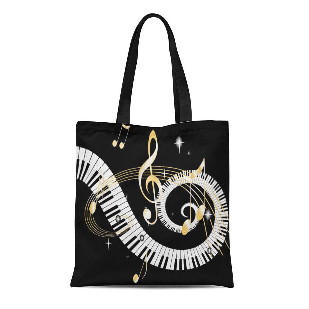 ASHLEIGH Canvas Tote Bag Keyboard Piano Keys and Music Notes Musical ...