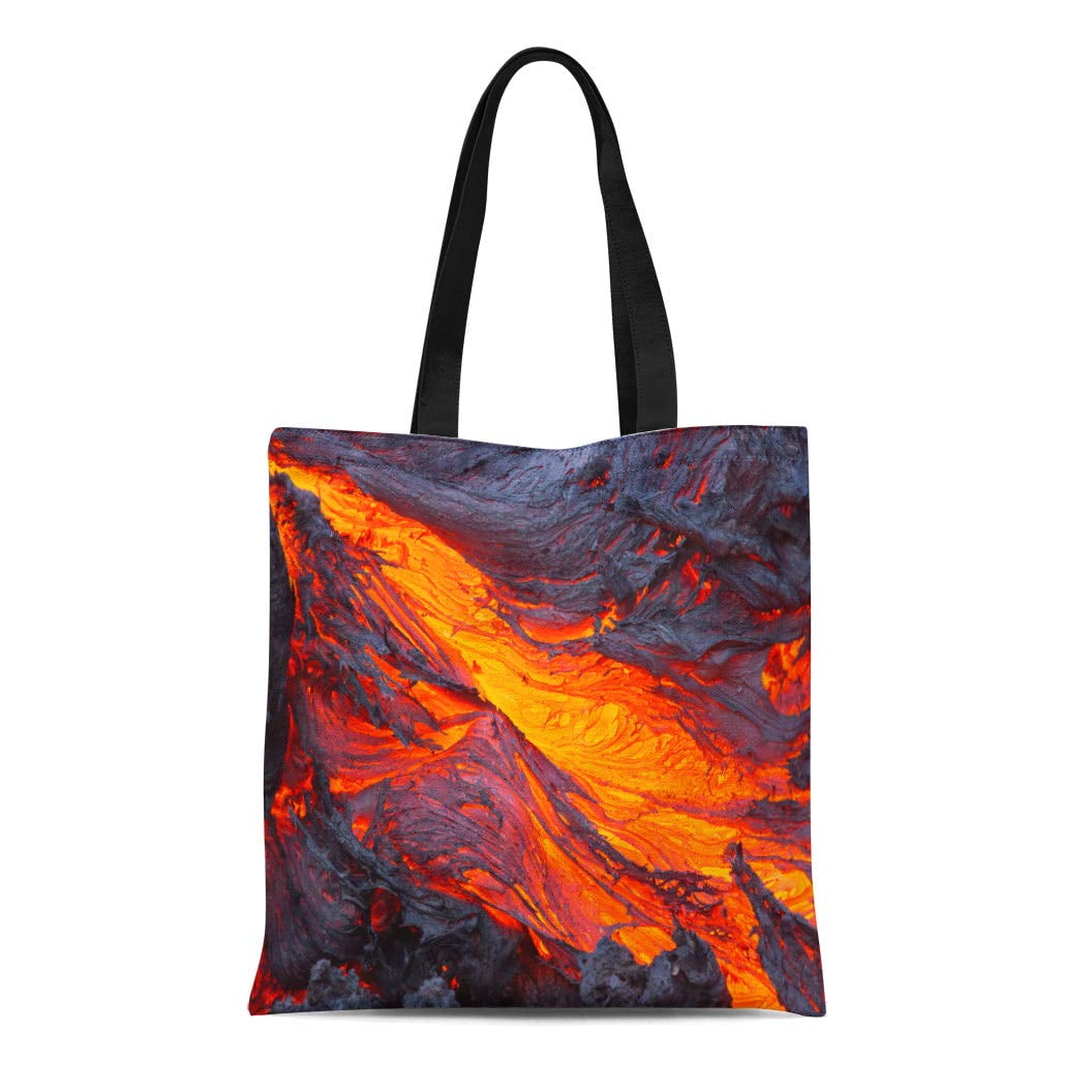 ASHLEIGH Canvas Tote Bag Lava Eruption Volcano Tolbachik Magma Flow ...