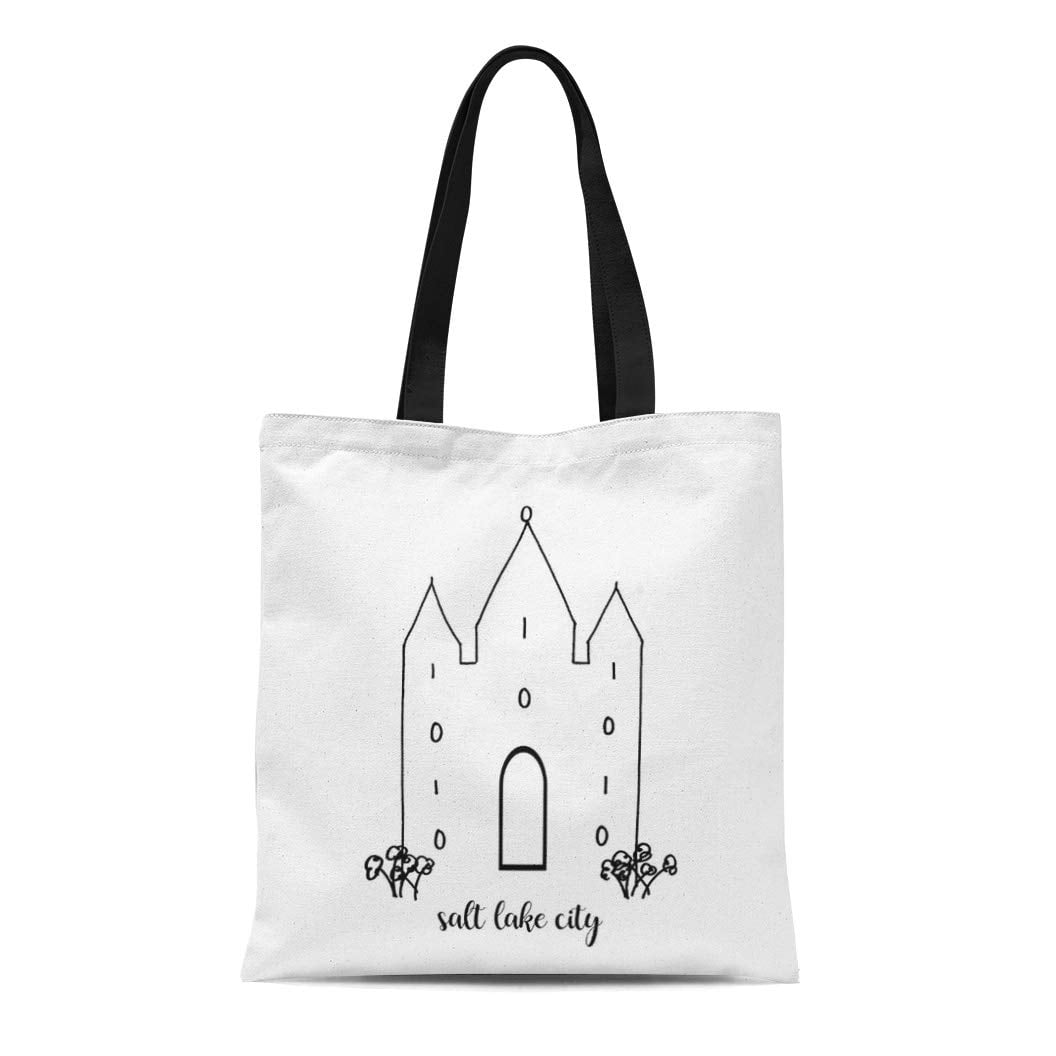 ASHLEIGH Canvas Tote Bag Lds Salt Lake Utah Temple Simple Modern Mormon ...
