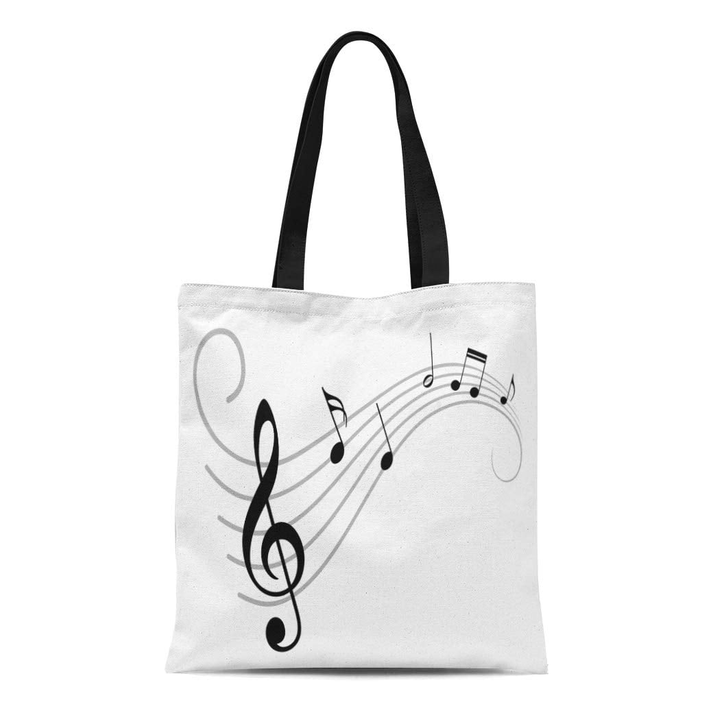 ASHLEIGH Canvas Tote Bag Melody Music Notes Musical Notation Symbol ...