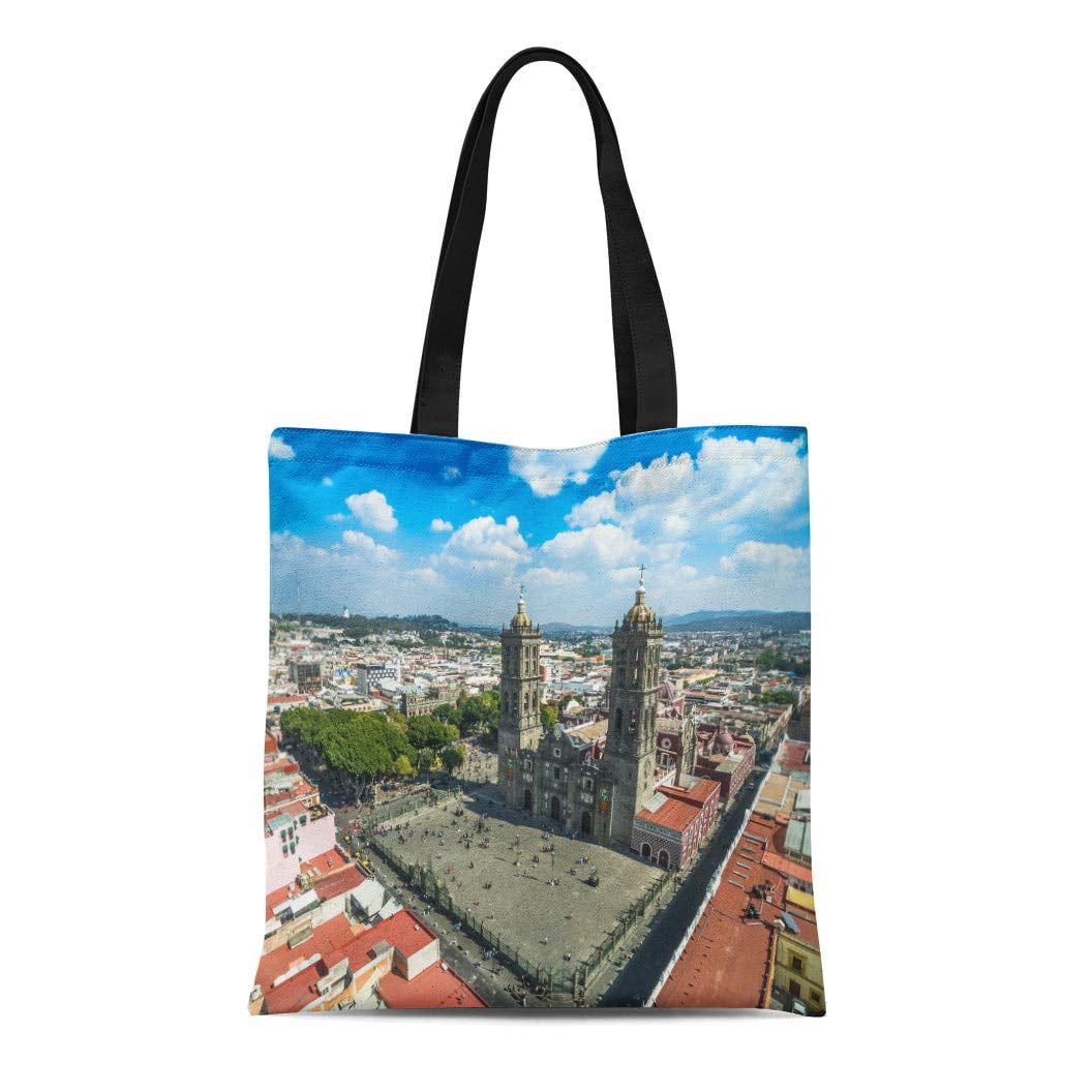 ASHLEIGH Canvas Tote Bag Mexico Puebla Cathedral Aerial Photography Pic ...