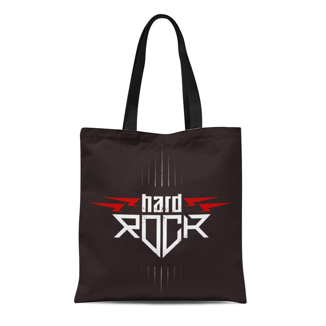 ASHLEIGH Canvas Tote Bag Music Hard Rock Badge Original Lettering ...