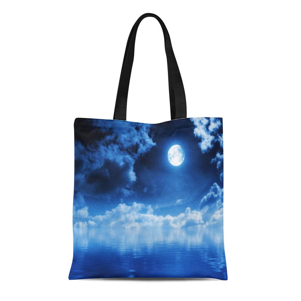 ASHLEIGH Canvas Tote Bag Night Full Moon Water Sky Luna Earth System ...
