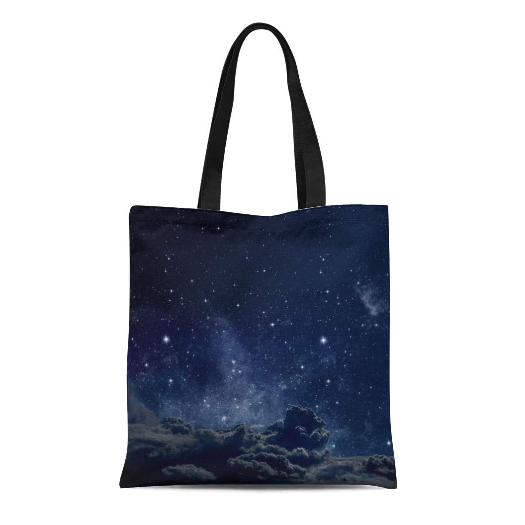 ASHLEIGH Canvas Tote Bag Night Sky Stars Moon and Clouds of This ...