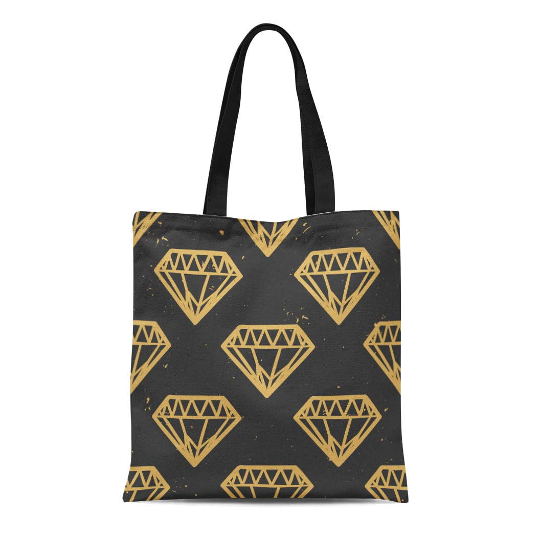 ASHLEIGH Canvas Tote Bag Pattern Vintage Diamonds Rock and Roll Hipster ...