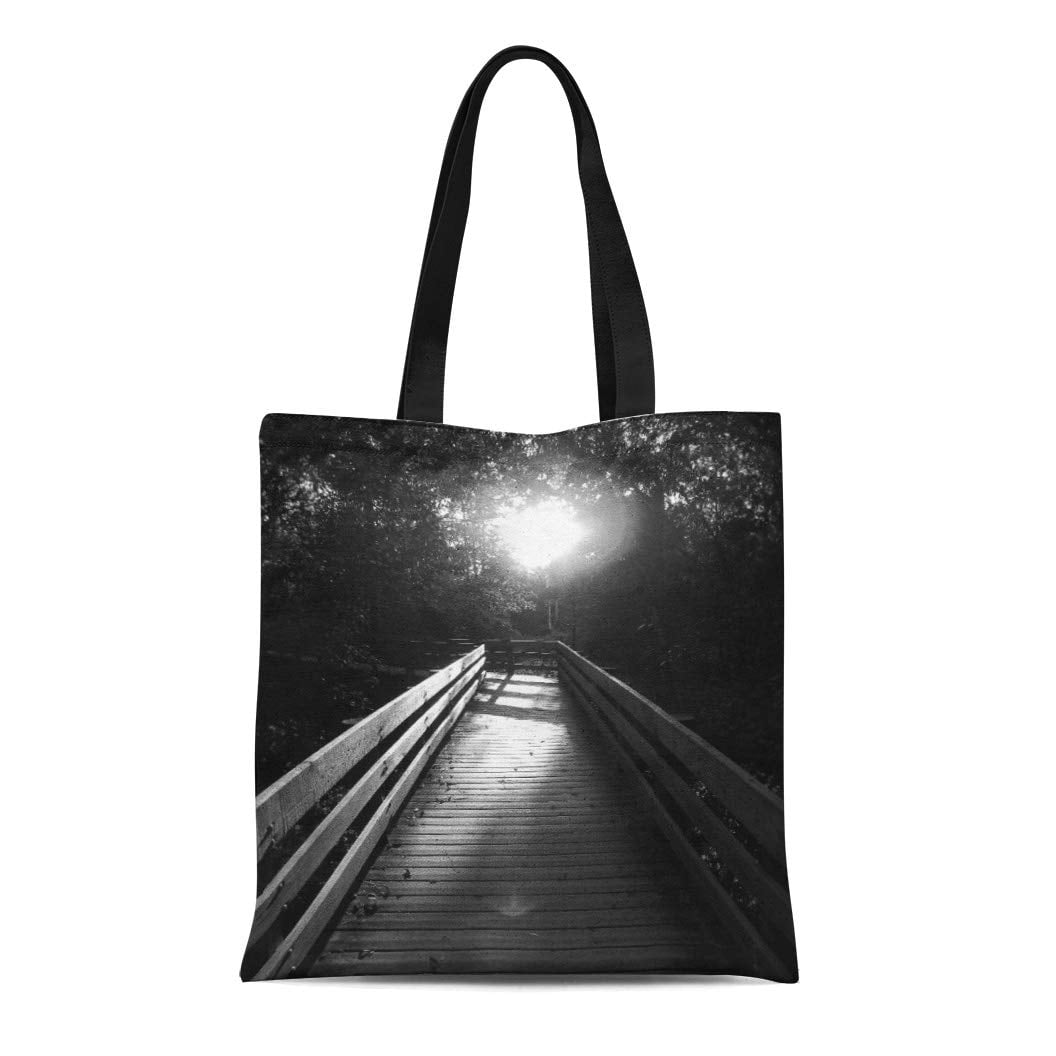 ASHLEIGH Canvas Tote Bag Photography Journey Boardwalk Pathway Black ...