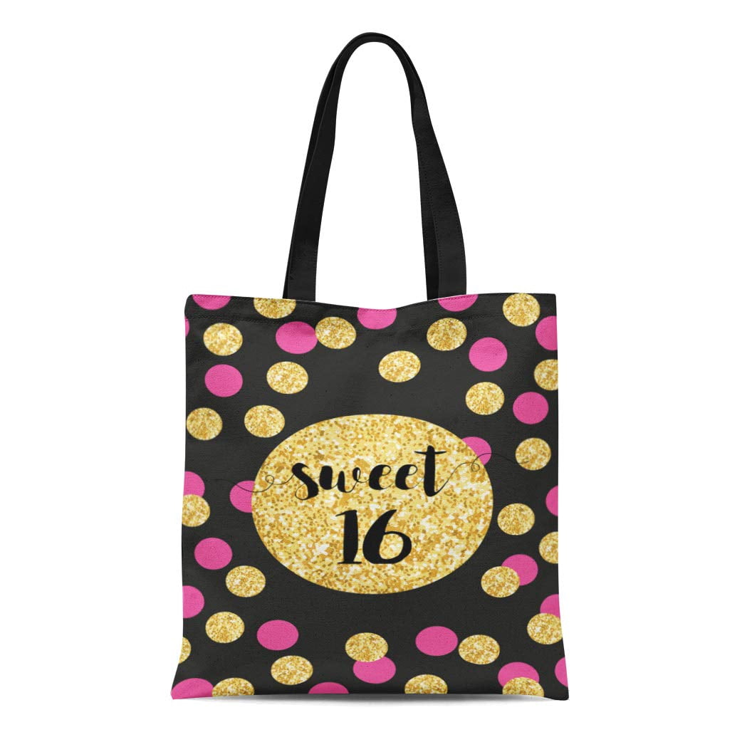 ASHLEIGH Canvas Tote Bag Pink Cute Festive Bright Sweet Sixteen ...