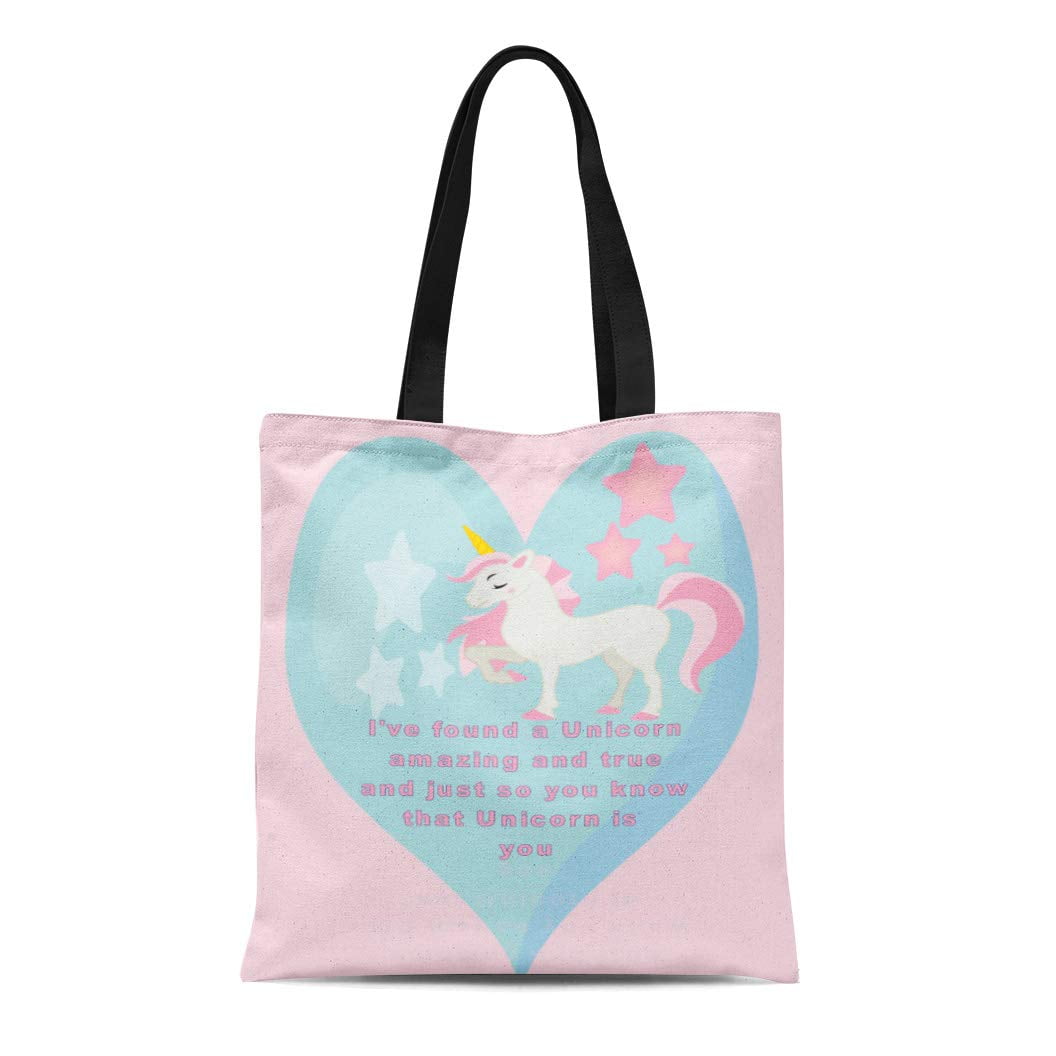 ASHLEIGH Canvas Tote Bag Pink Cute Unicorn Sweet Love Friend Amazing ...