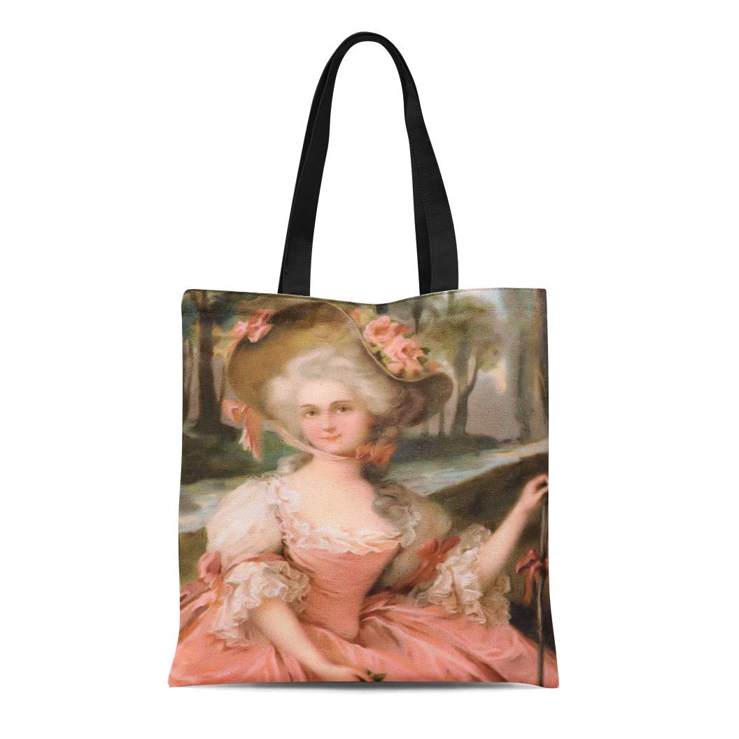 ASHLEIGH Canvas Tote Bag Pink Fashionista Diva Like It Historical 1700S ...