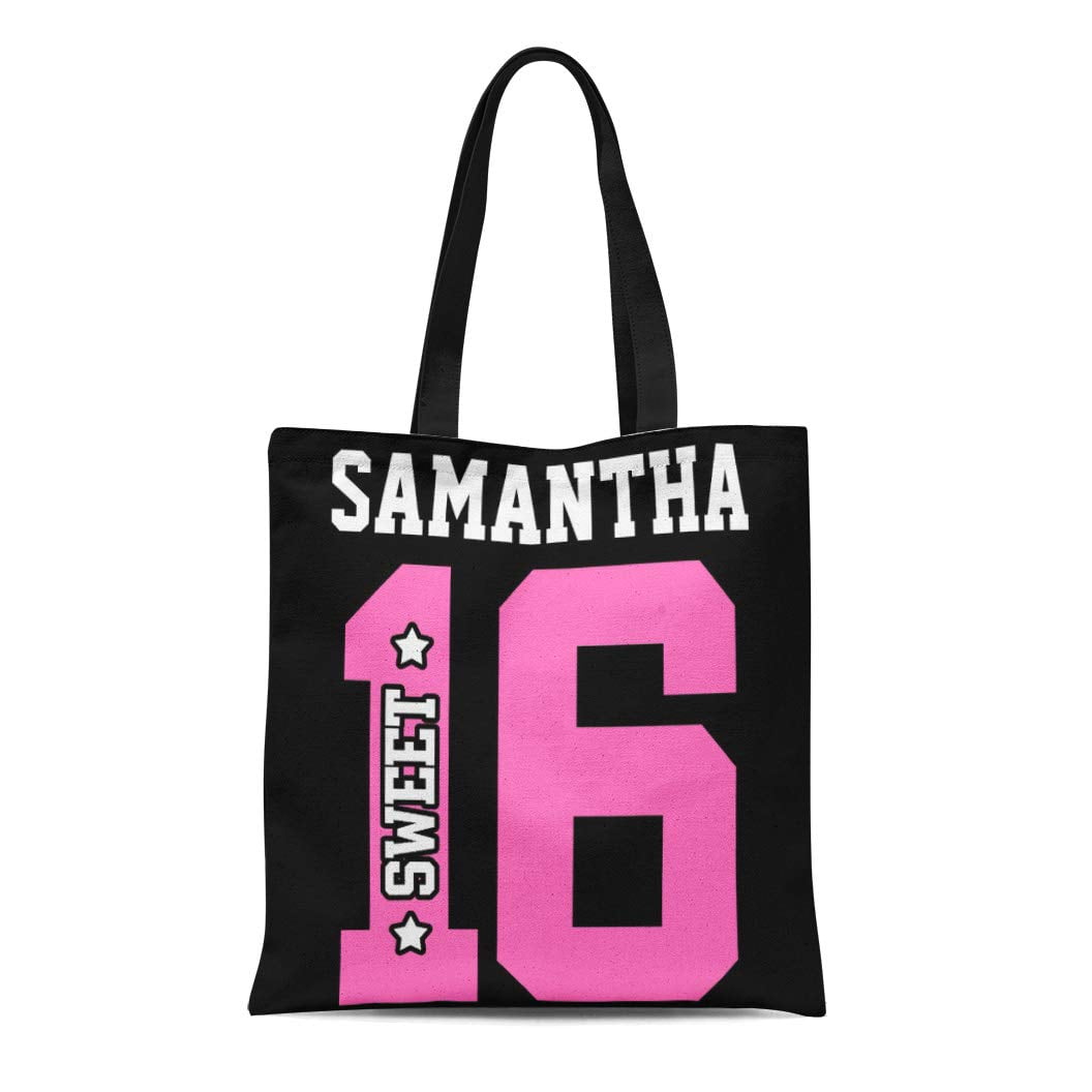 ASHLEIGH Canvas Tote Bag Pink Kids Personalized Sweet Sixteen School ...