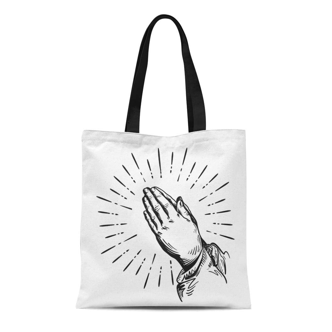 ASHLEIGH Canvas Tote Bag Pray Prayer Sketch Praying Hands Symbol ...