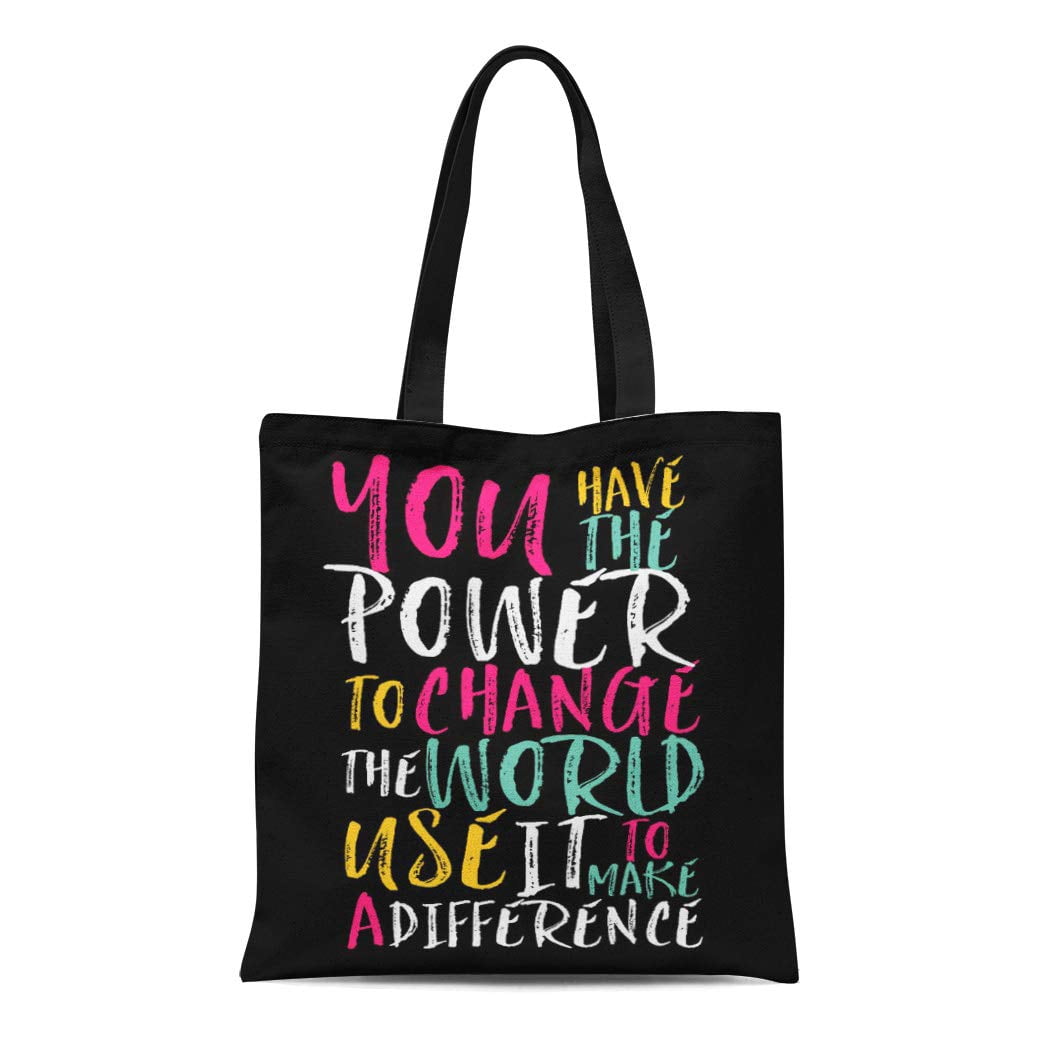 ASHLEIGH Canvas Tote Bag Quotations Motivational Inspirational Slogans ...
