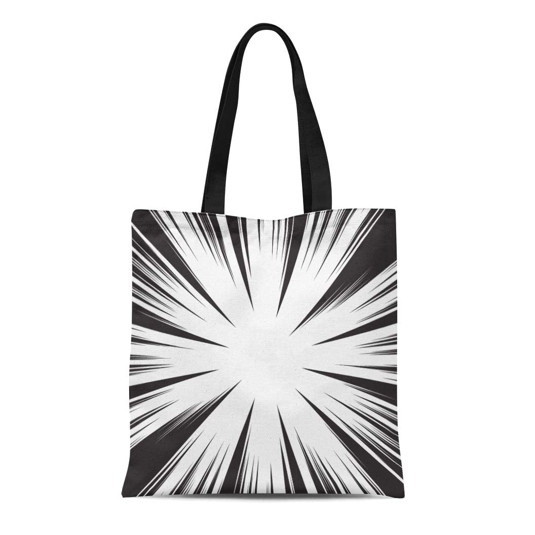 ASHLEIGH Canvas Tote Bag Radial Lines for Comic Books Manga Speed ...