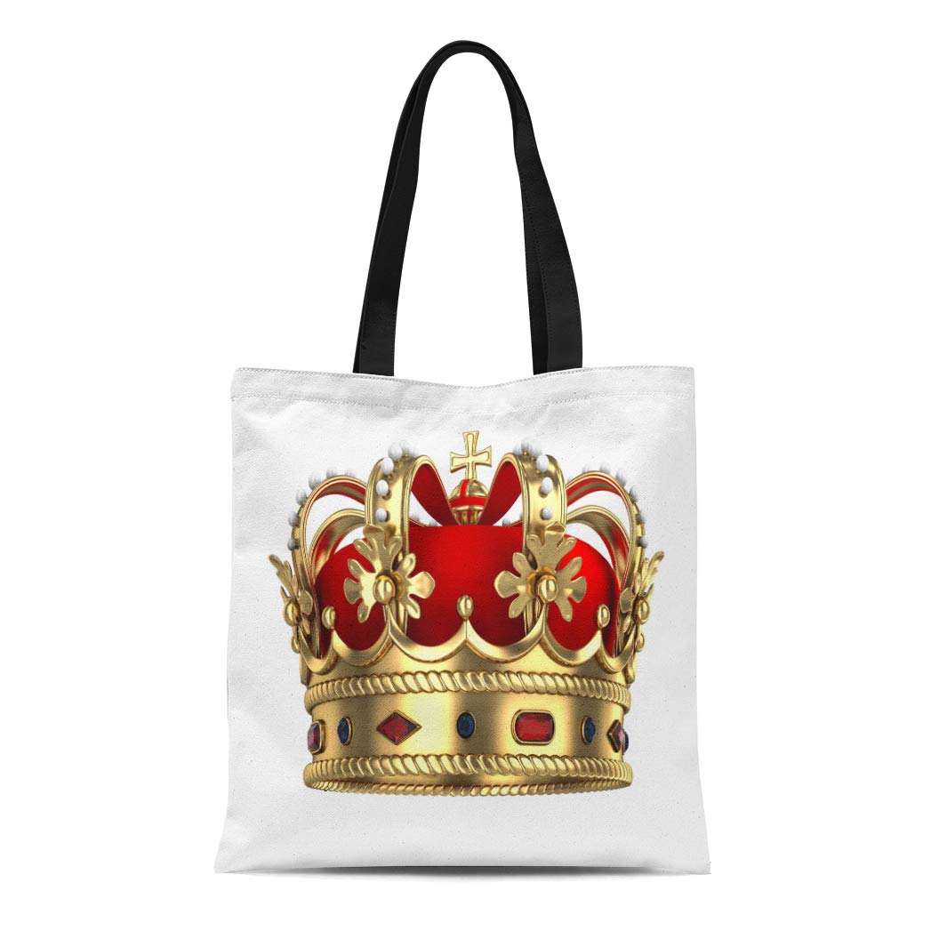 ASHLEIGH Canvas Tote Bag Red King Royal Gold Crown Royalty Monarchy ...