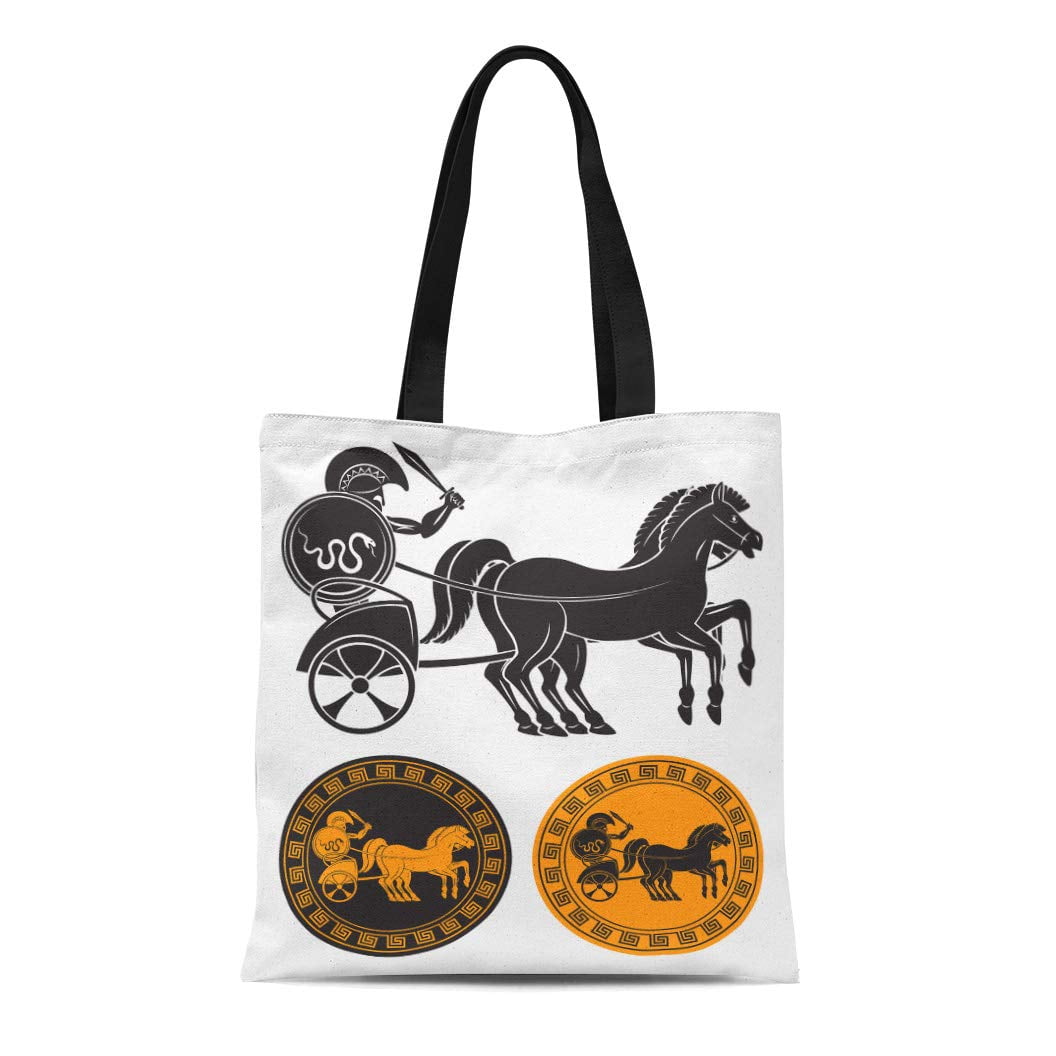 ASHLEIGH Canvas Tote Bag Roman the Figure Shows Chariot Gladiator Greek ...