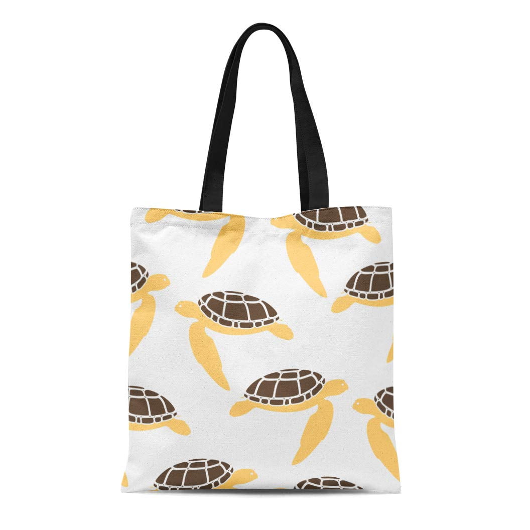 ASHLEIGH Canvas Tote Bag Sea Turtle Aquatic Cartoon Character Color ...