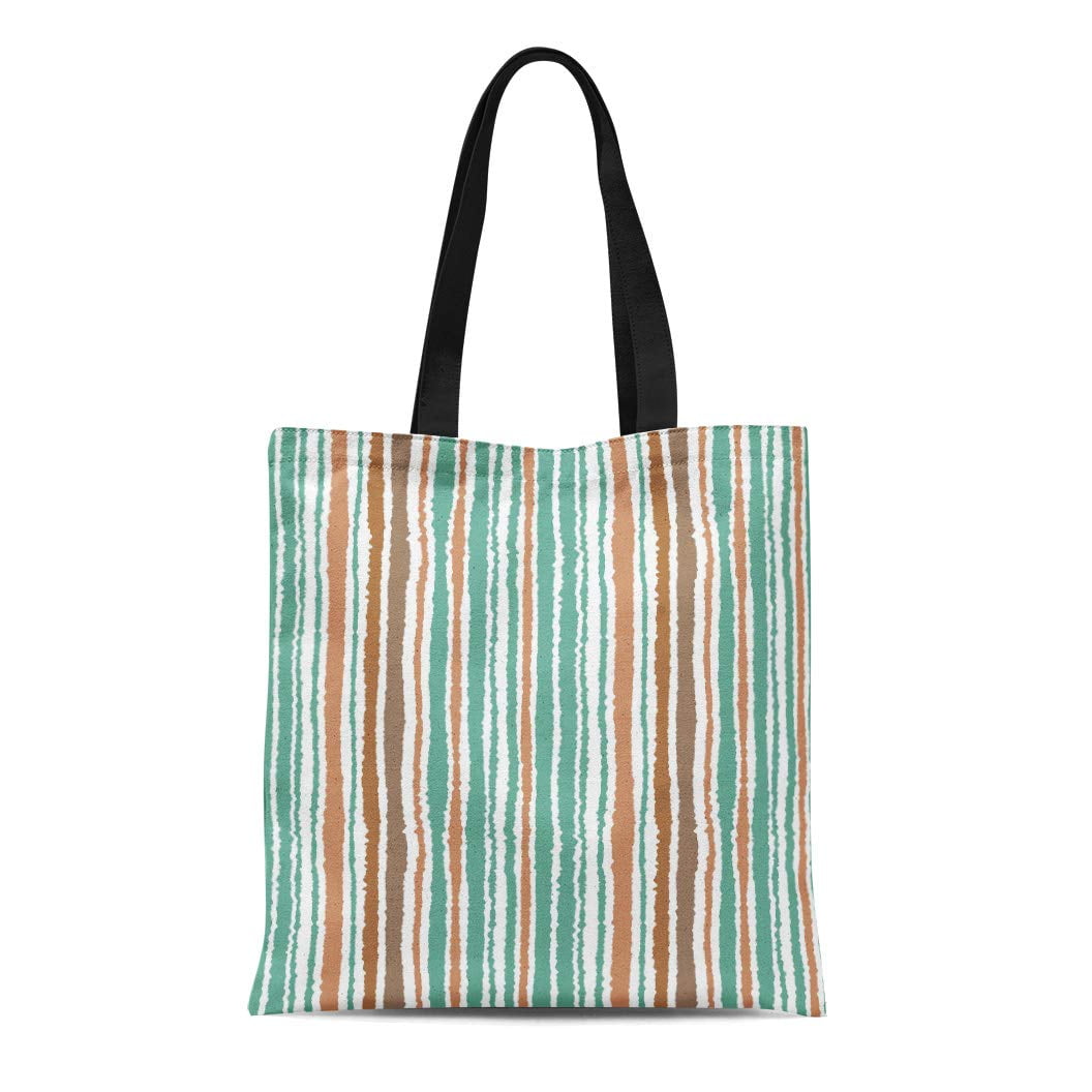 ASHLEIGH Canvas Tote Bag Strip Pattern Lines Torn Effect Shred Edge ...