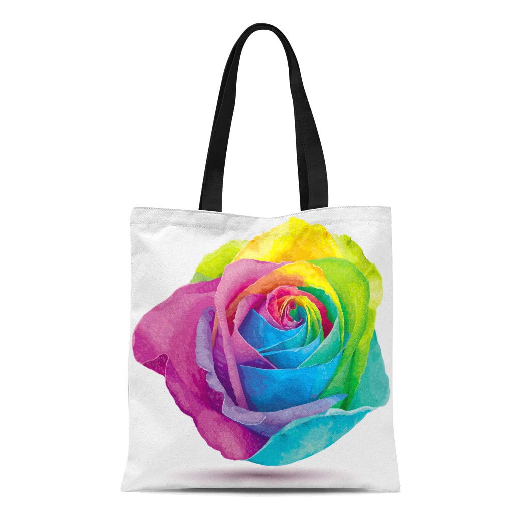 ASHLEIGH Canvas Tote Bag Watercolor Futuristic Rose Colored in the ...