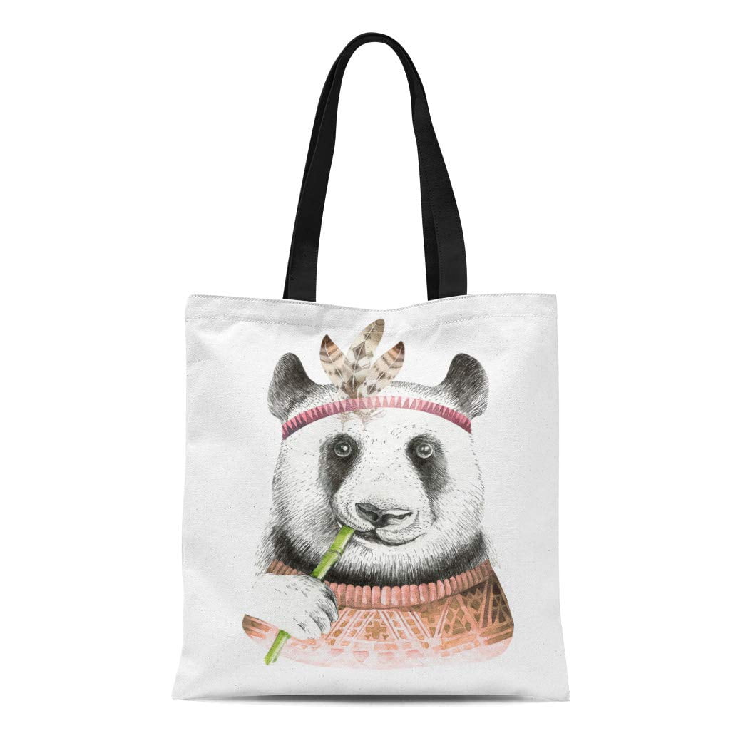 ASHLEIGH Canvas Tote Bag Watercolor Panda Bohemian Cute Boho Nursary ...