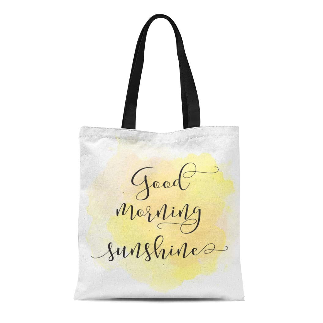 ASHLEIGH Canvas Tote Bag Watercolor Summer Good Morning Sunshine ...