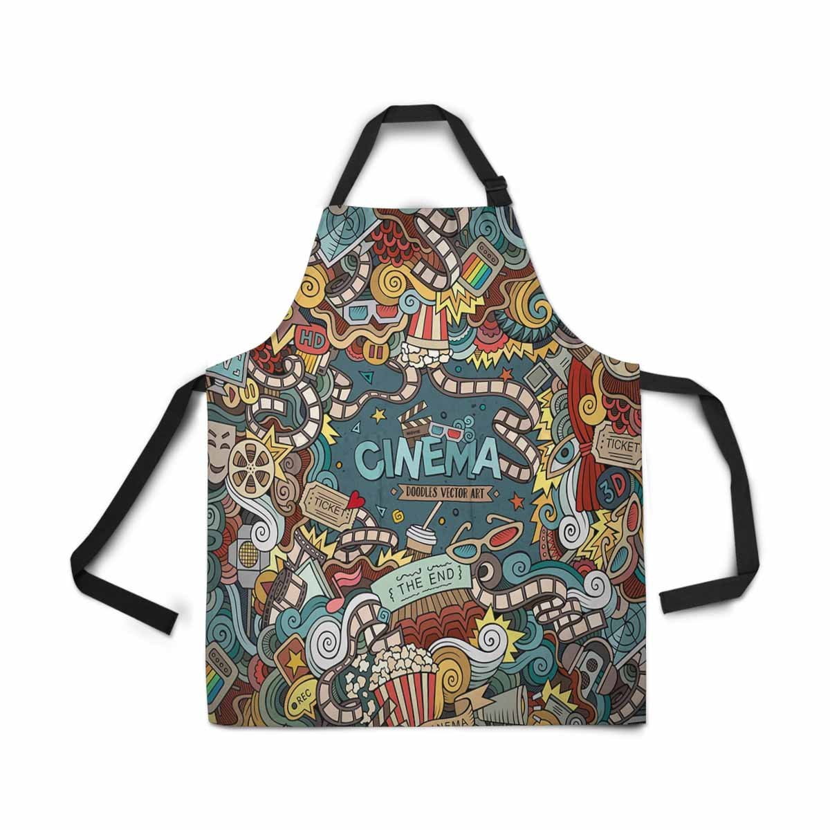 ASHLEIGH Cartoon Cinema Movie Object Symbol Border Apron for Women Men ...