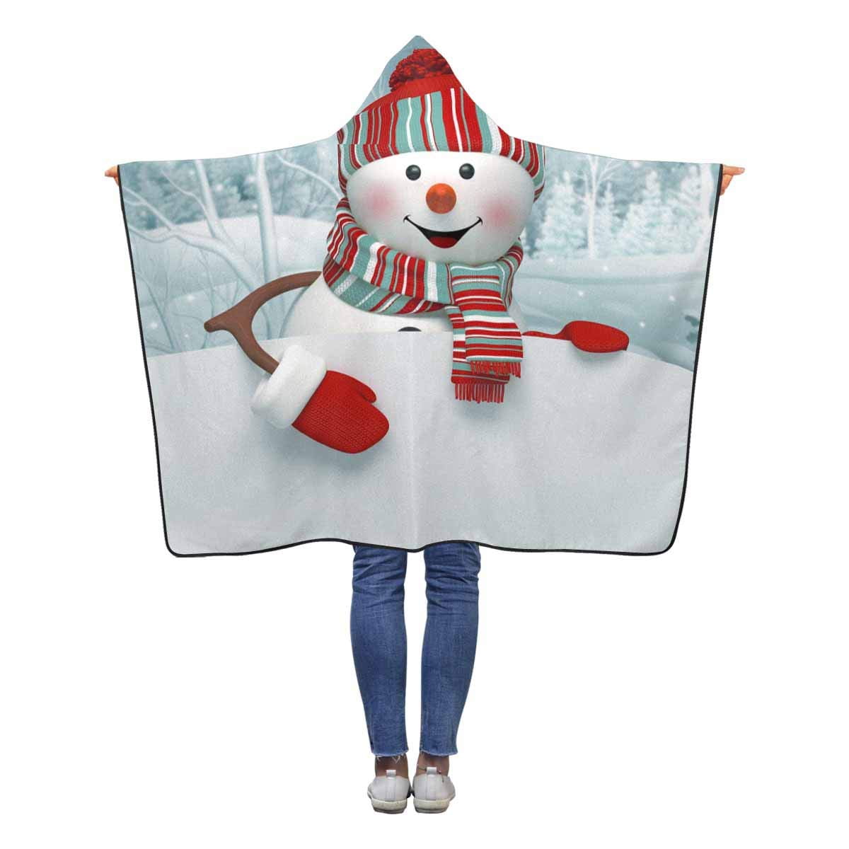 ASHLEIGH Cartoon Snowman Christmas New Year Hooded Blanket 40x50 inches ...