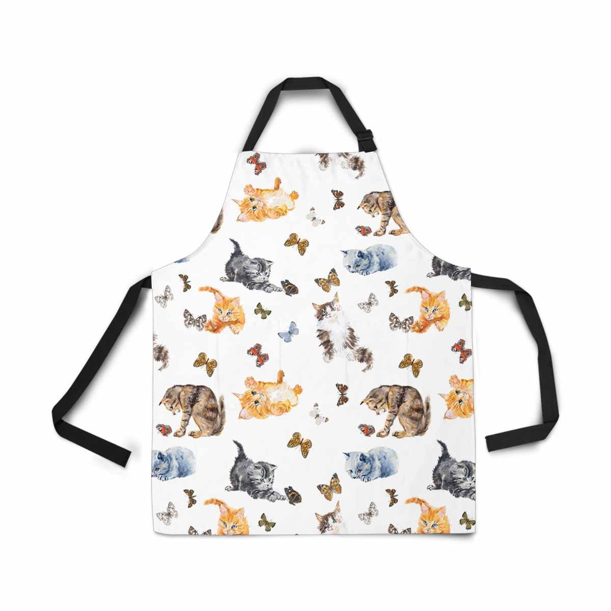 ASHLEIGH Cats Kitten Hunts Butterfly Watercolor Painting Apron for ...