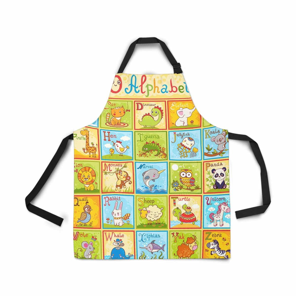 ASHLEIGH Children's English Cartoon ABC Alphabet Apron for Women Men ...