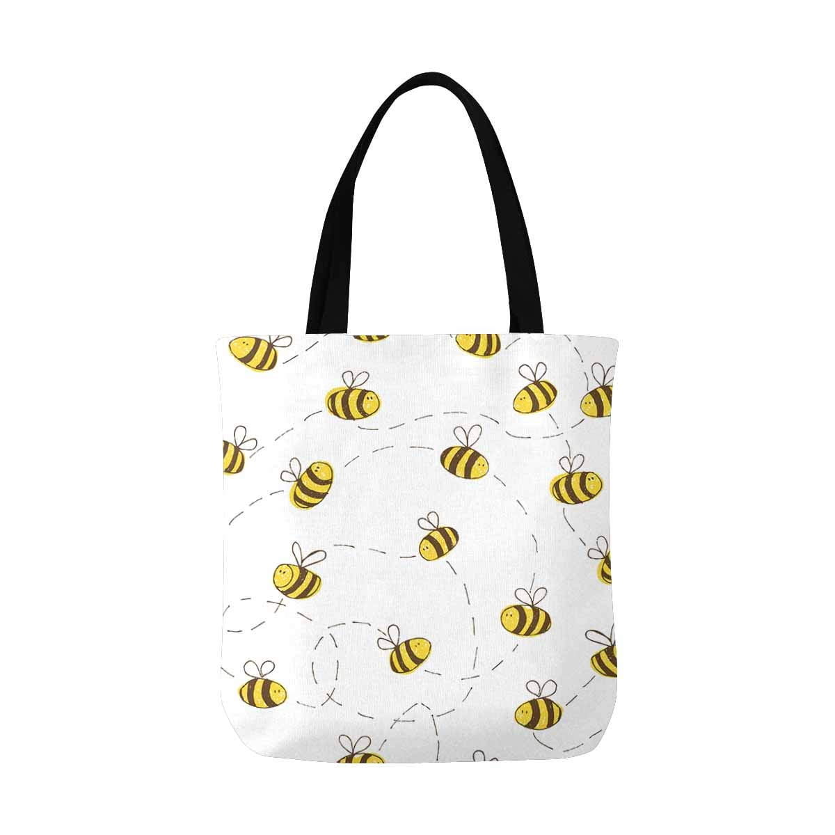ASHLEIGH Cute Flying Bees on a White Background Canvas Tote Bag ...