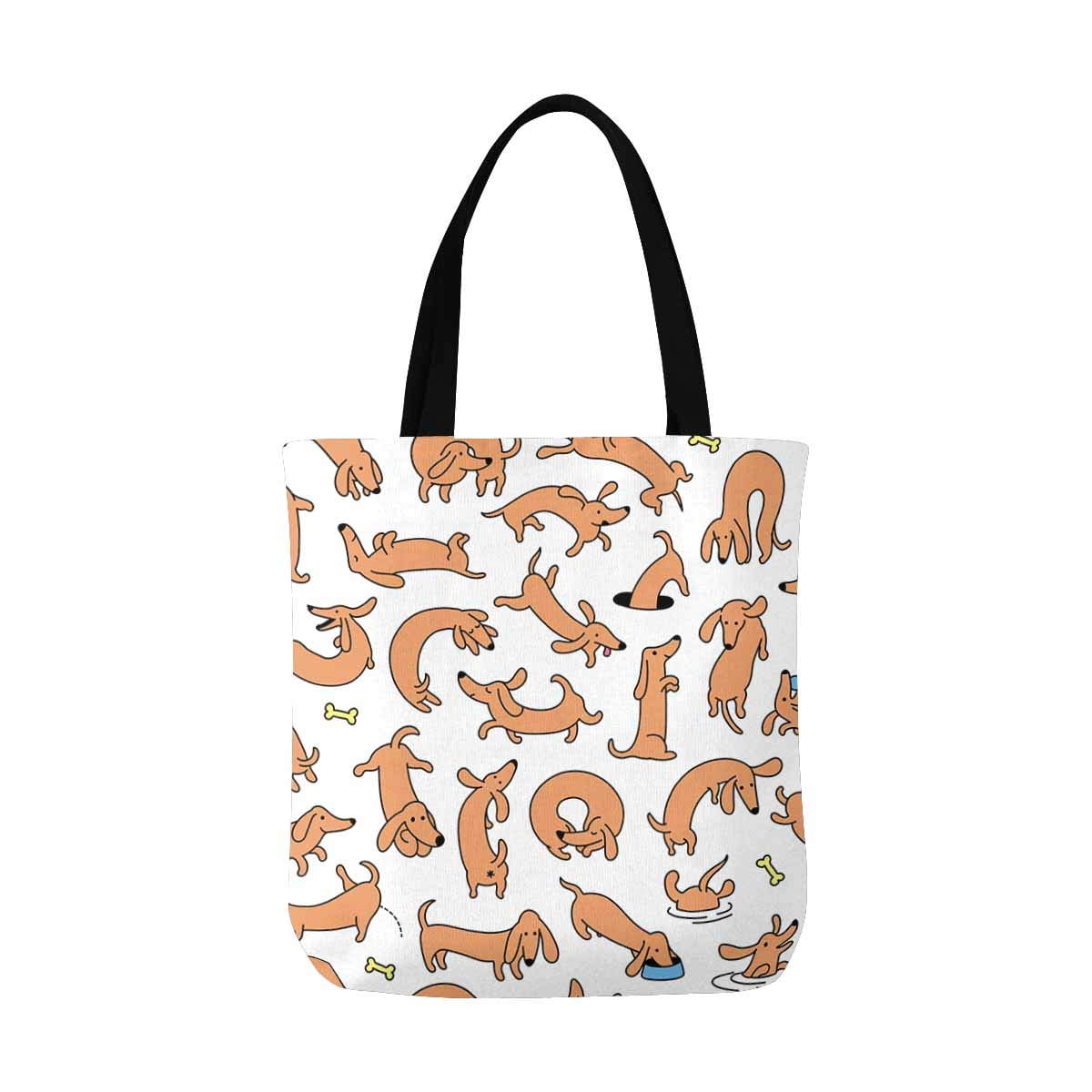 ASHLEIGH Dachshund Dog with Bones on White Reusable Grocery Bags ...