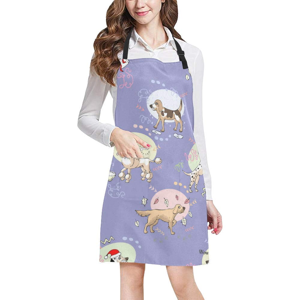 ASHLEIGH Dogs Adjustable Bib Apron for Cooking Baking Gardening Home ...