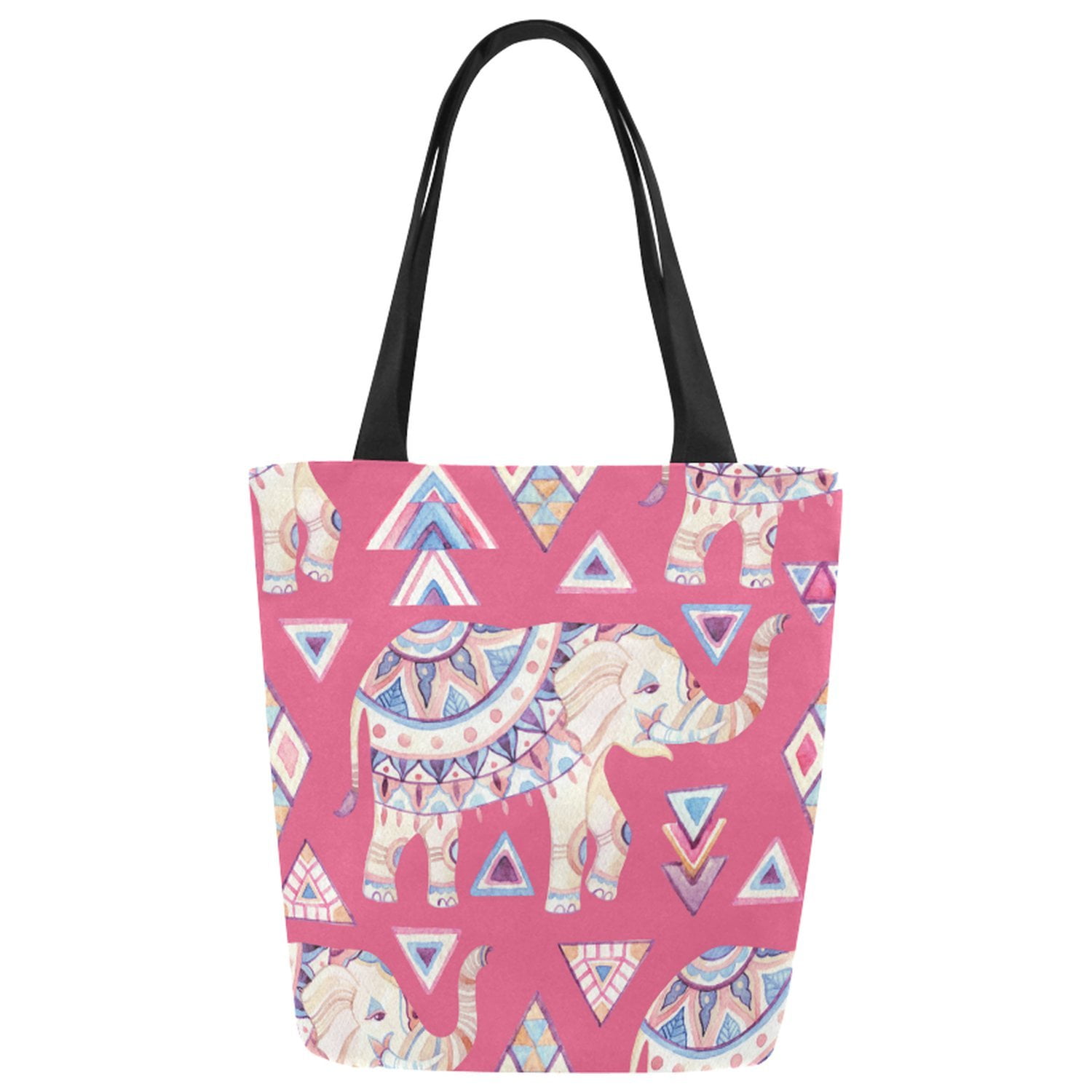 ASHLEIGH Ethnic Tribal Elephant Canvas Tote Bag Shoulder Handbag ...