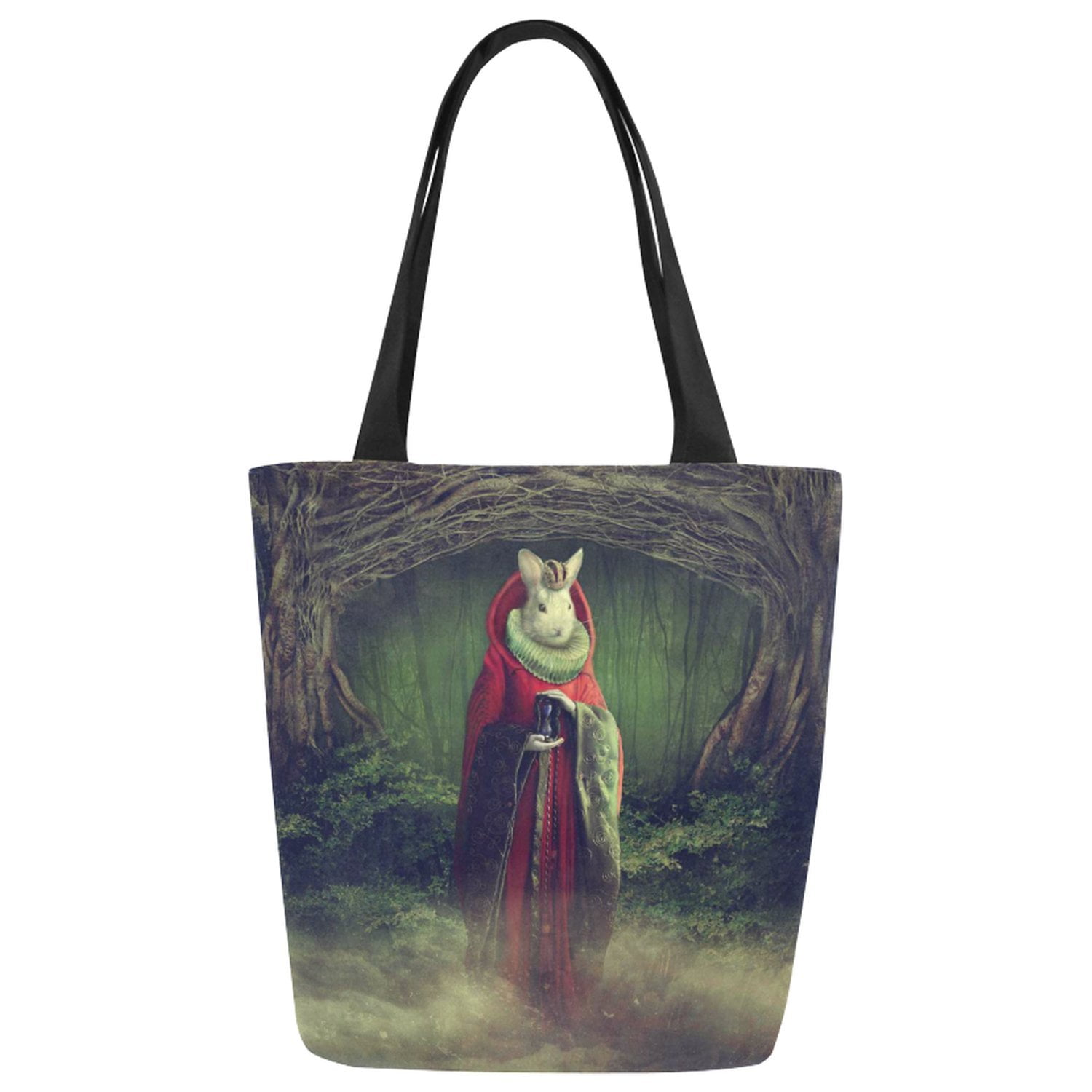 ASHLEIGH Fairy Tale Rabbit King Canvas Tote Bag Shoulder Handbag ...