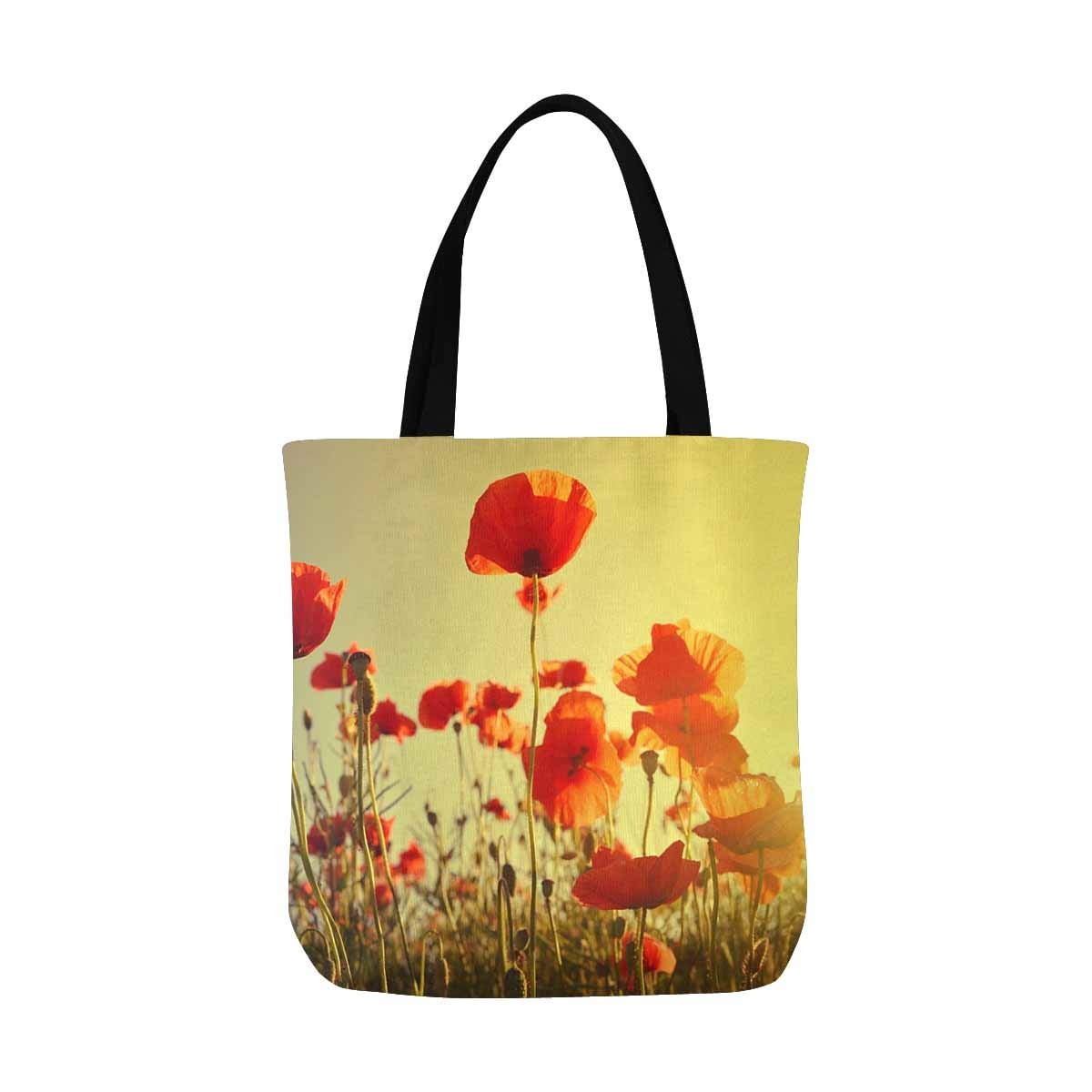 ASHLEIGH Field of Red Poppies in Bright Evening Light Reusable Grocery ...